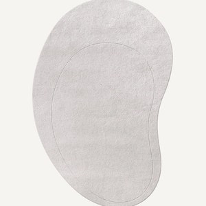Oval Shape Cream-white, Hand-tufted Wool Area Rug/carpet for Bedroom ...