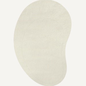 Oval Shape Cream-white, Hand-tufted Wool Area Rug/carpet for Bedroom ...