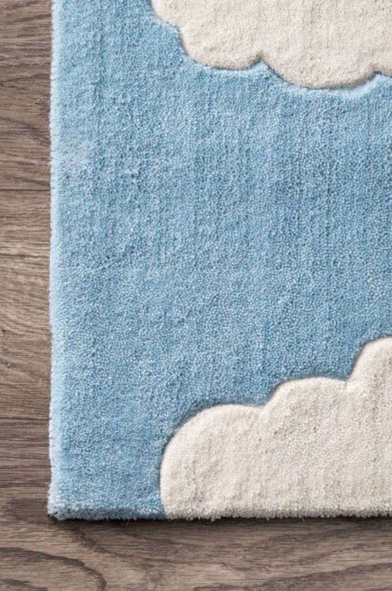 Cloud Baby Blue Modern Hand-tufted 100% Wool Handmade Area Rug - Etsy