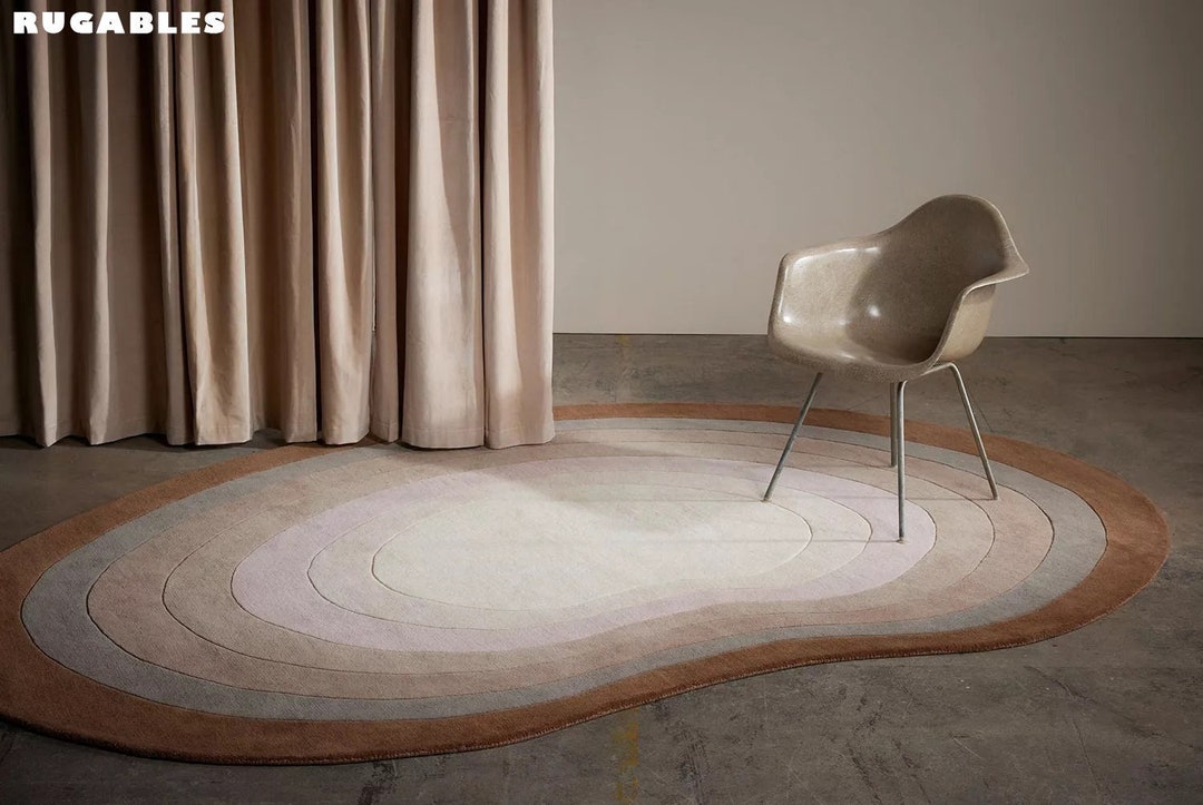 Oval Shape Brown & Multi, Hand-tufted Wool Area Rug/carpet for Bedroom ...