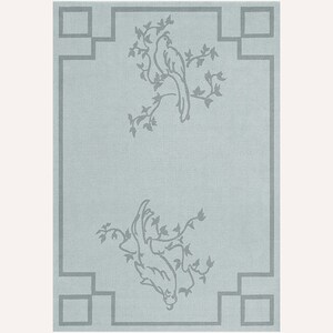 Chinoiserie Parrot Green, Hand-tufted Wool Area Rug/carpet for Bedroom ...