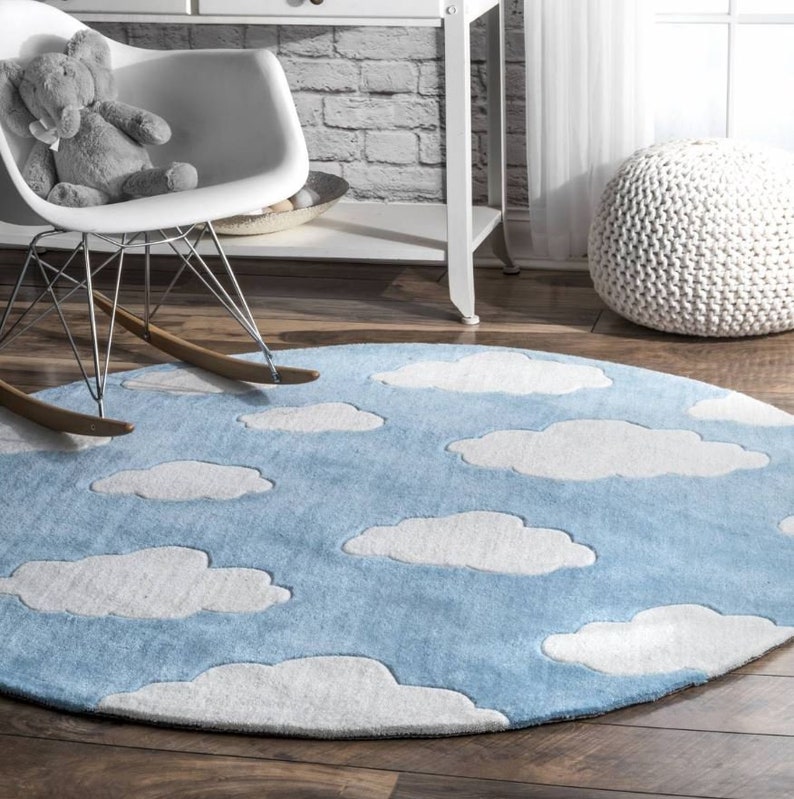 Cloud Baby Blue Modern Hand-tufted 100% Wool Handmade Area Rug - Etsy