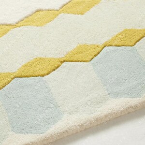 Modern Geometric Wool Area Rug, Hand-tufted Black and White Pattern ...