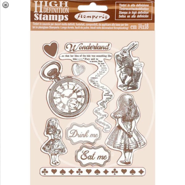Alice in Wonderland Rubber Stamp - Etsy