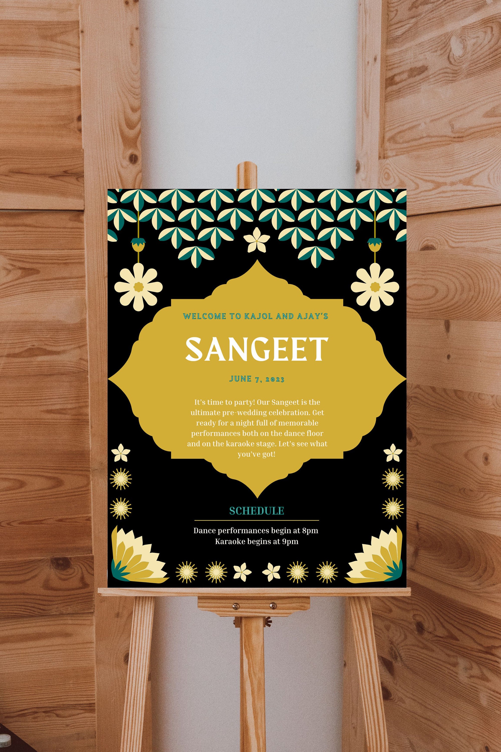 Sangeet Indian Wedding Welcome Sign - Etsy