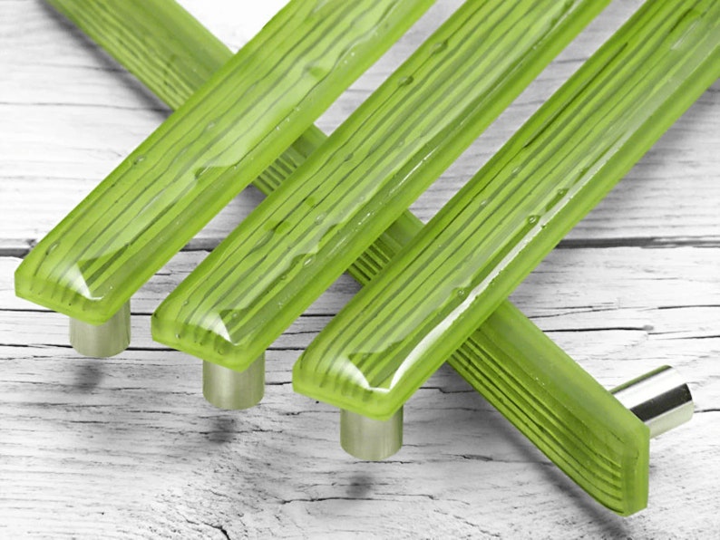 Green Glass Door Handle, Kitchen Cabinet Handles, Cupboard Pulls ...