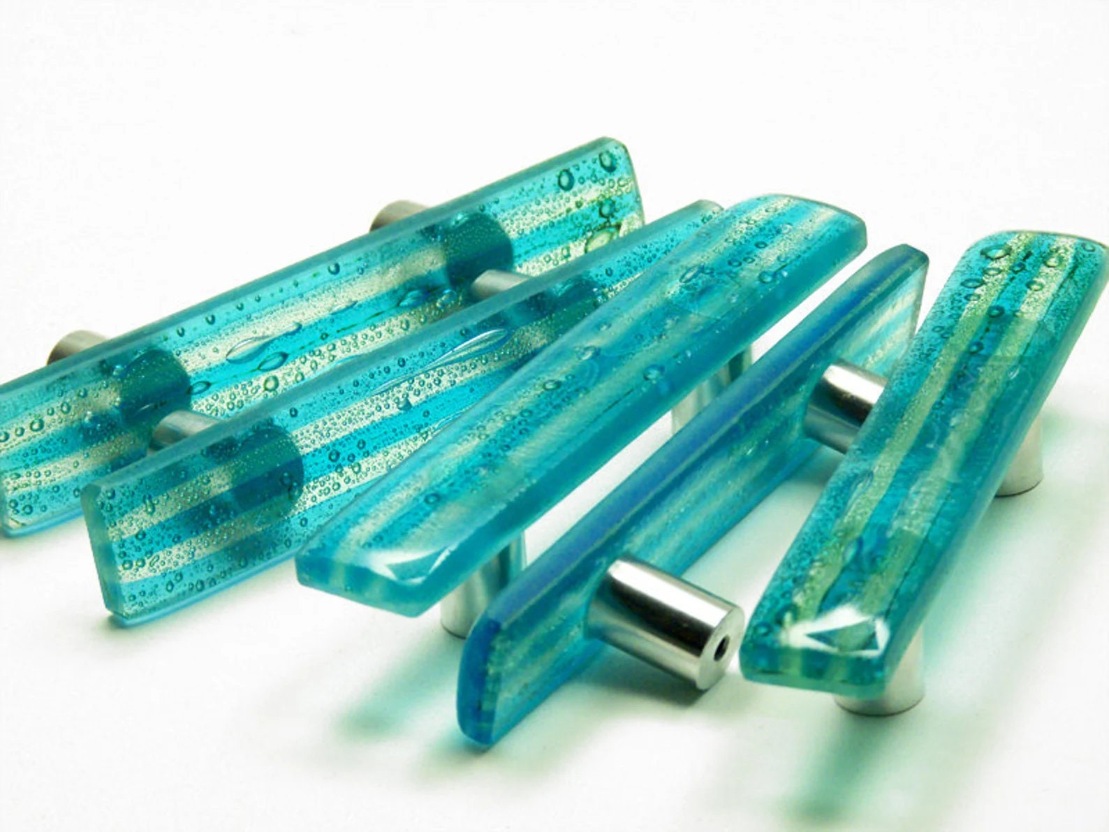 Blue Glass Door Handle, Kitchen Cabinet Knobs, Cupboard Pulls, Cabinet ...