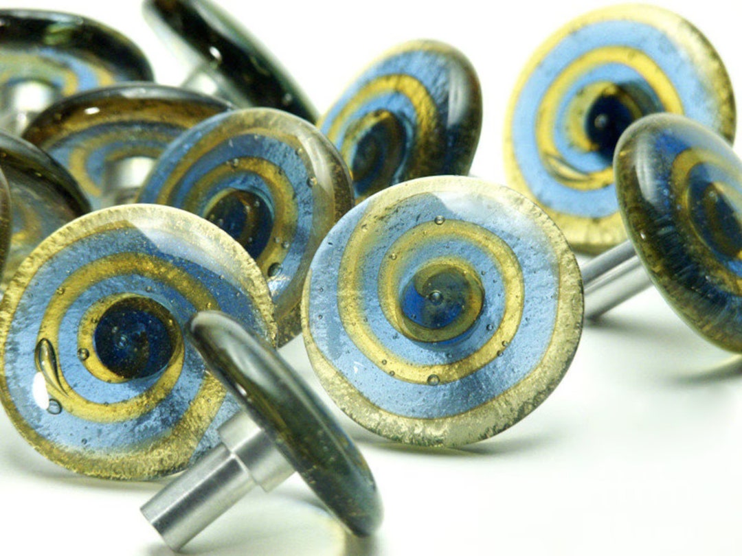 Blue Glass Door Handle, Kitchen Cabinet Knobs, Cupboard Pulls, Cabinet ...