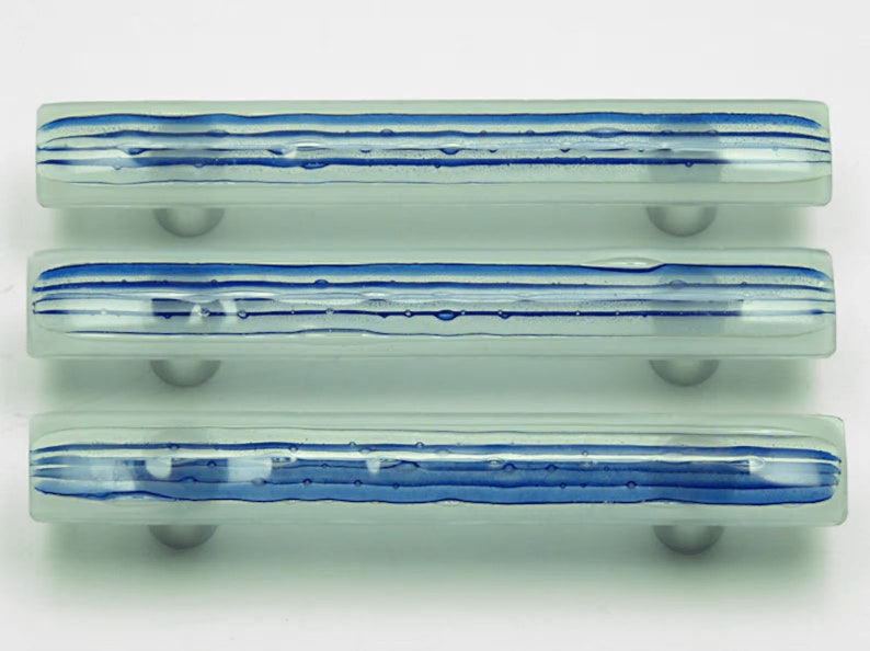 Blue Glass Door Handle, Kitchen Cabinet Handles, Cupboard Pulls ...