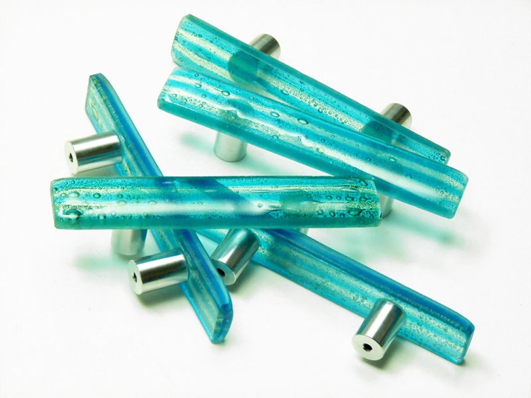 Blue Glass Door Handle, Kitchen Cabinet Knobs, Cupboard Pulls, Cabinet ...