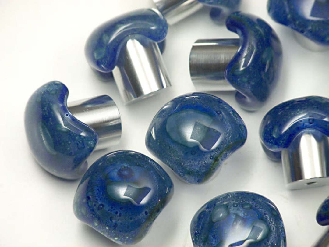 Blue Glass Door Handle, Kitchen Cabinet Handles, Cupboard Pulls ...