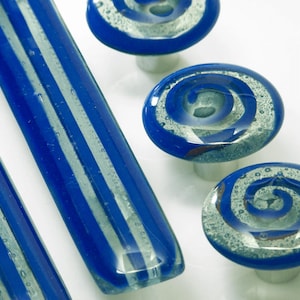 Navy Blue Glass Door Handle, Kitchen Cabinet Handles, Cupboard Pulls ...