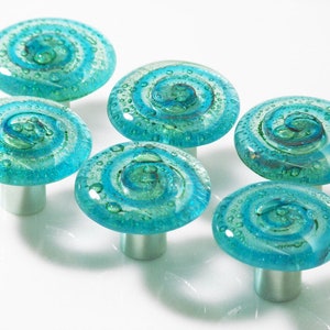Blue Glass Door Handle, Kitchen Cabinet Handles, Cupboard Pulls ...