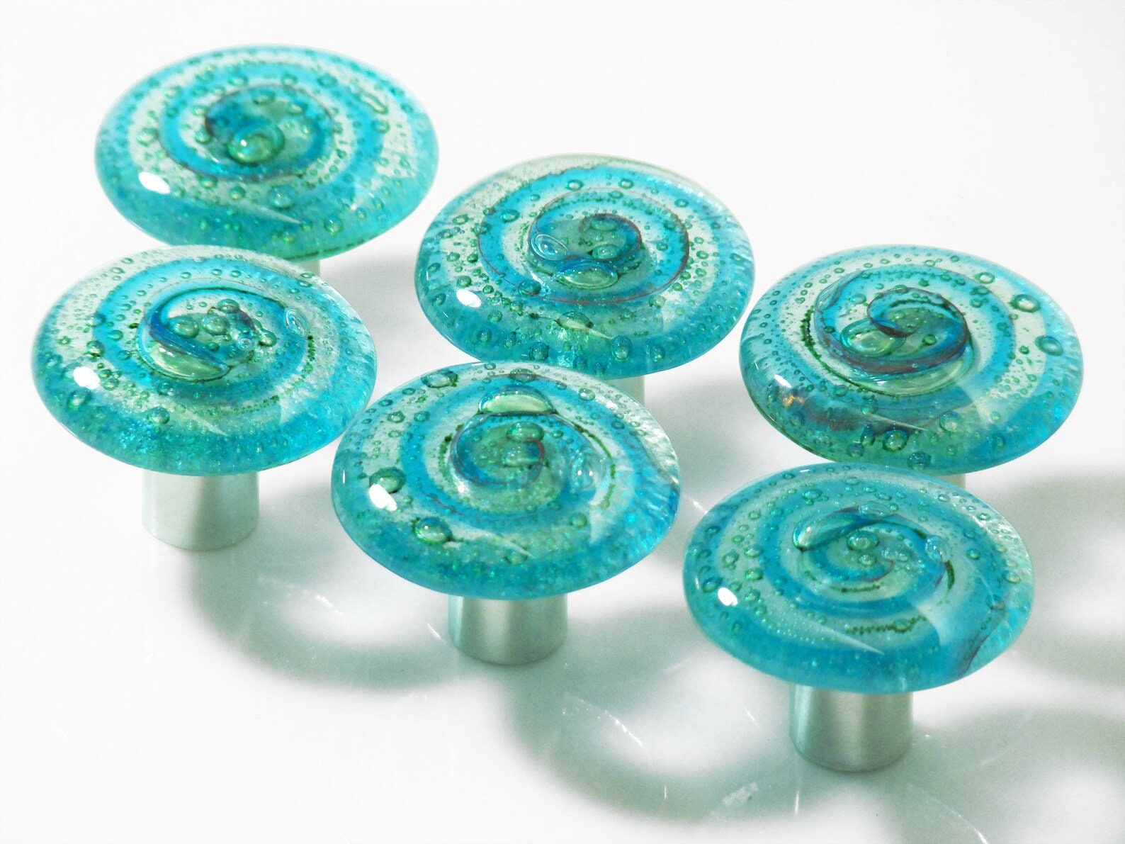 Blue Glass Door Handle, Kitchen Cabinet Handles, Cupboard Pulls ...