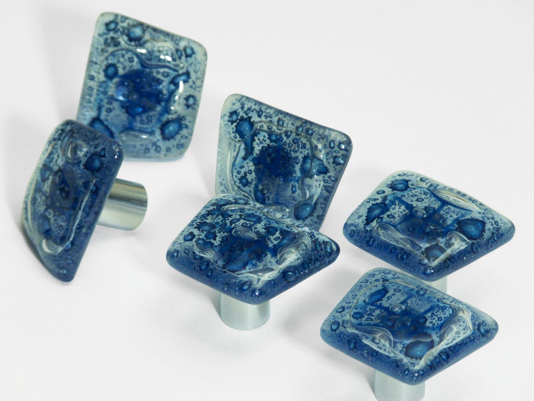 Blue Glass Door Handle, Kitchen Cabinet Knobs, Cupboard Pulls, Cabinet ...