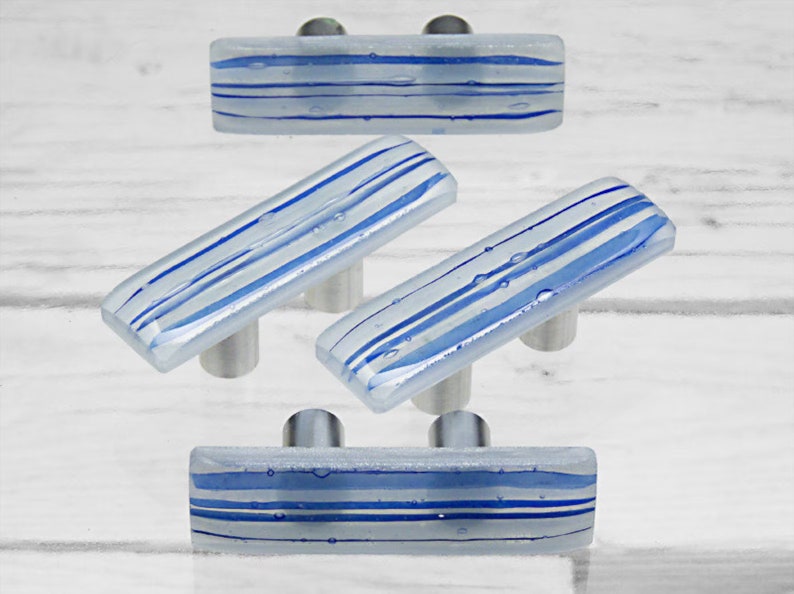 Blue Glass Door Handle Kitchen Cabinet Handles Cupboard - Etsy