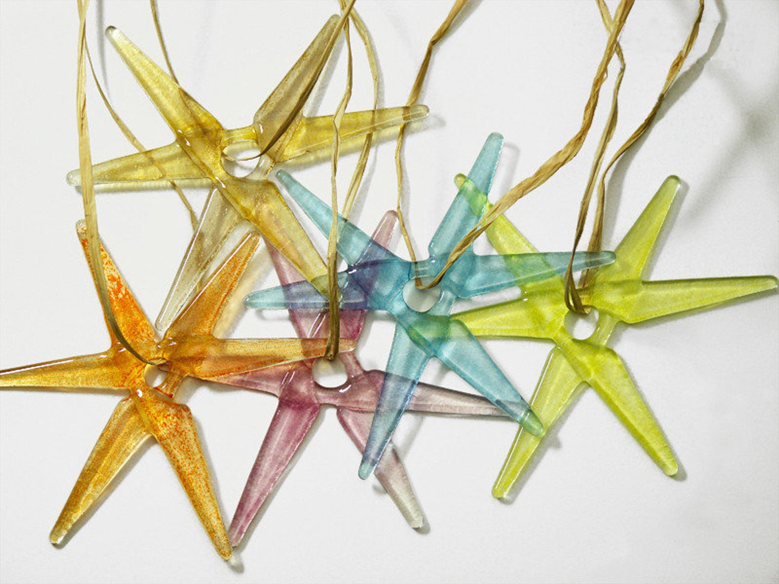 Stars From Fusing Glass, Glass Flowers, Window Decorations, Hanging ...