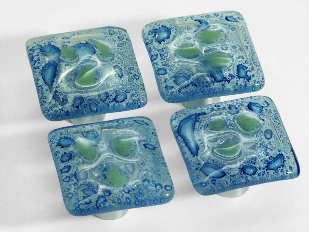 Blue Glass Door Handle, Kitchen Cabinet Knobs, Cupboard Pulls, Cabinet ...