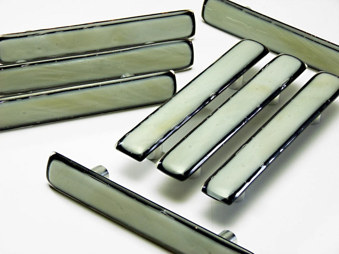 Ecru Glass Door Handle, Kitchen Cabinet Handles, Cupboard Pulls ...