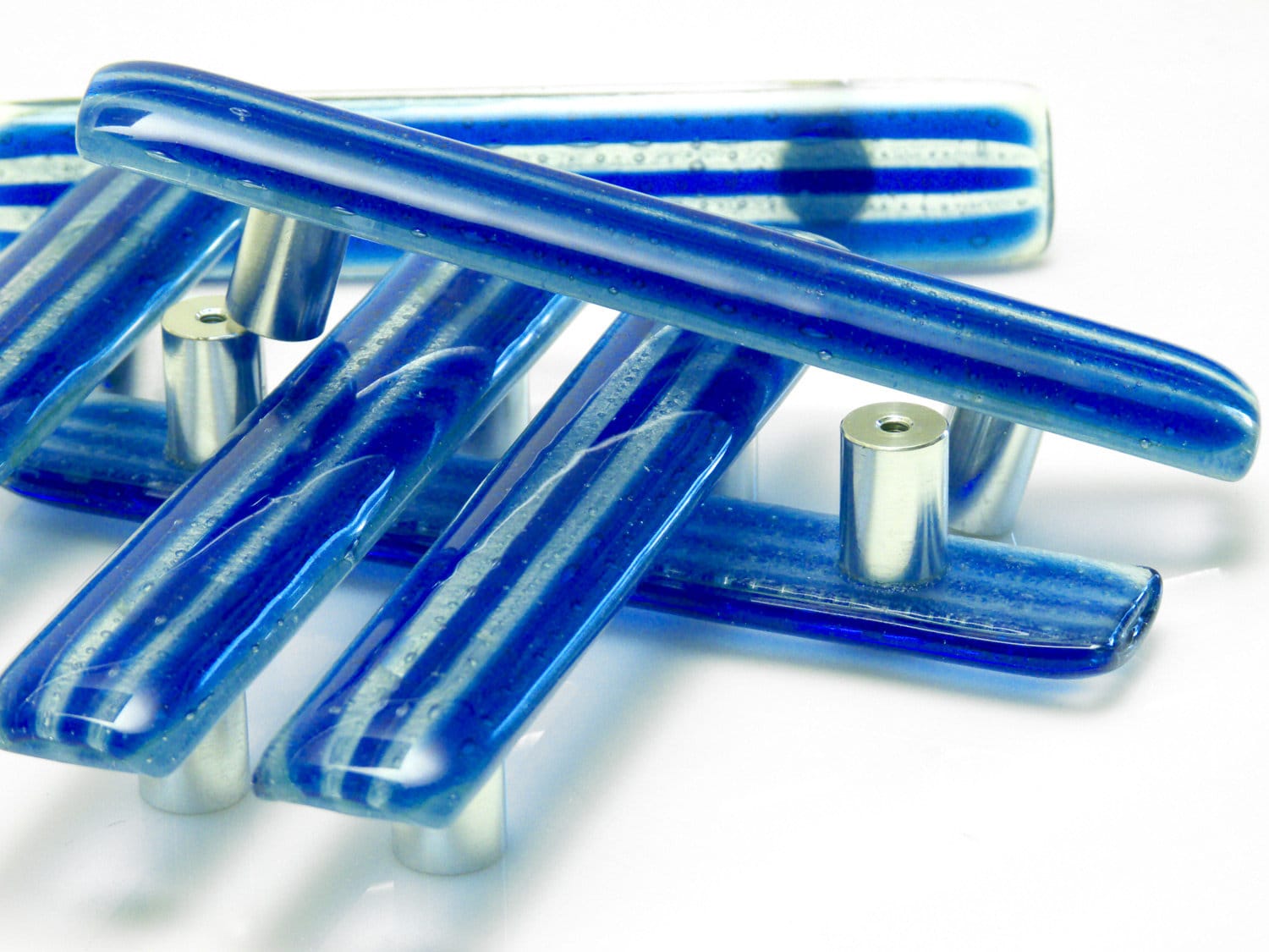 Navy Blue Glass Door Handle, Kitchen Cabinet Handles, Cupboard Pulls ...