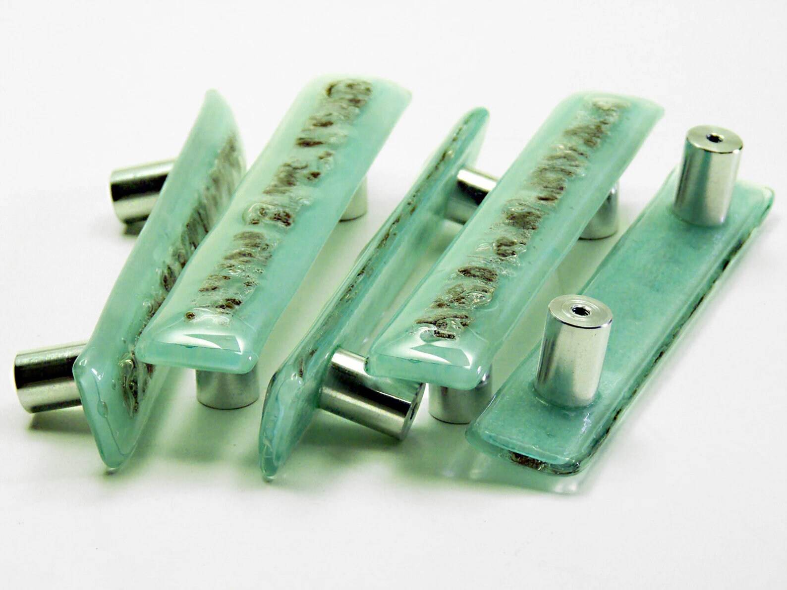 Turquoise Glass Door Handle, Kitchen Cabinet Handles, Cupboard Pulls ...