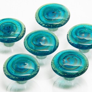 Blue & Geen Glass Door Handle, Kitchen Cabinet Handle, Cupboard Pull ...