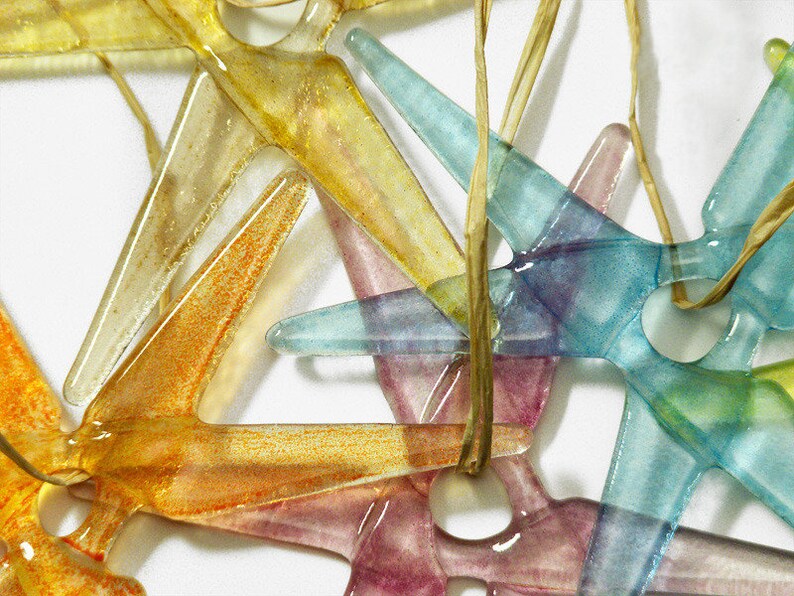 Stars From Fusing Glass, Glass Flowers, Window Decorations, Hanging ...