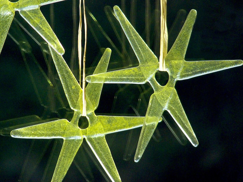 Stars From Fusing Glass, Glass Flowers, Window Decorations, Hanging ...