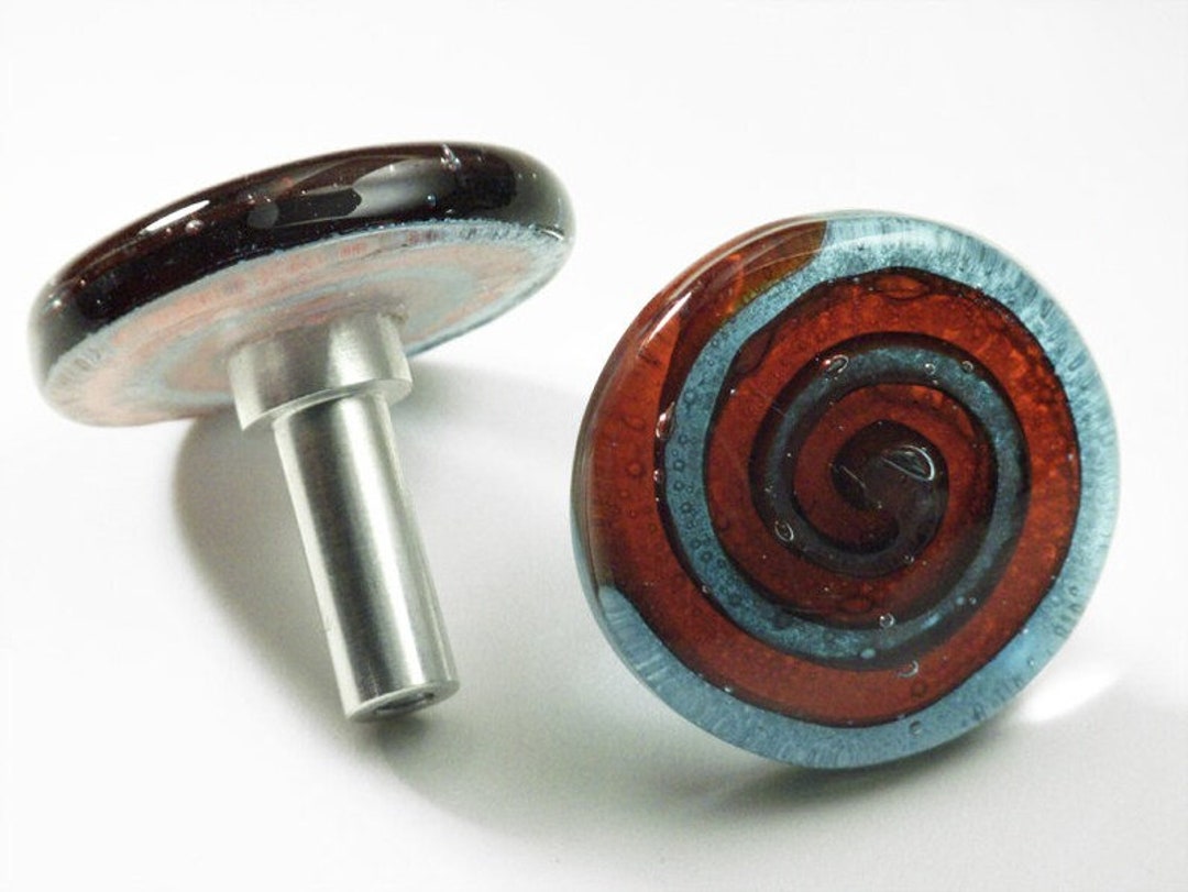 Orange, Blue Glass Door Handle, Kitchen Cabinet Handles, Cupboard Pulls ...