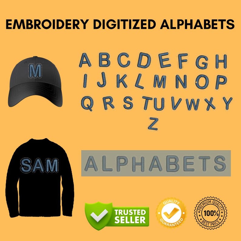 Digitized A to Z Alphabet Letters A to Z Digital Files for Machine ...