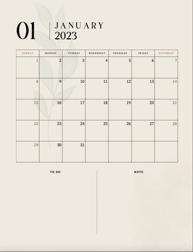 Yearly Calendar Planner - Etsy