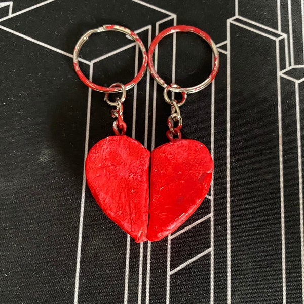 Half Heart Keychain - Etsy