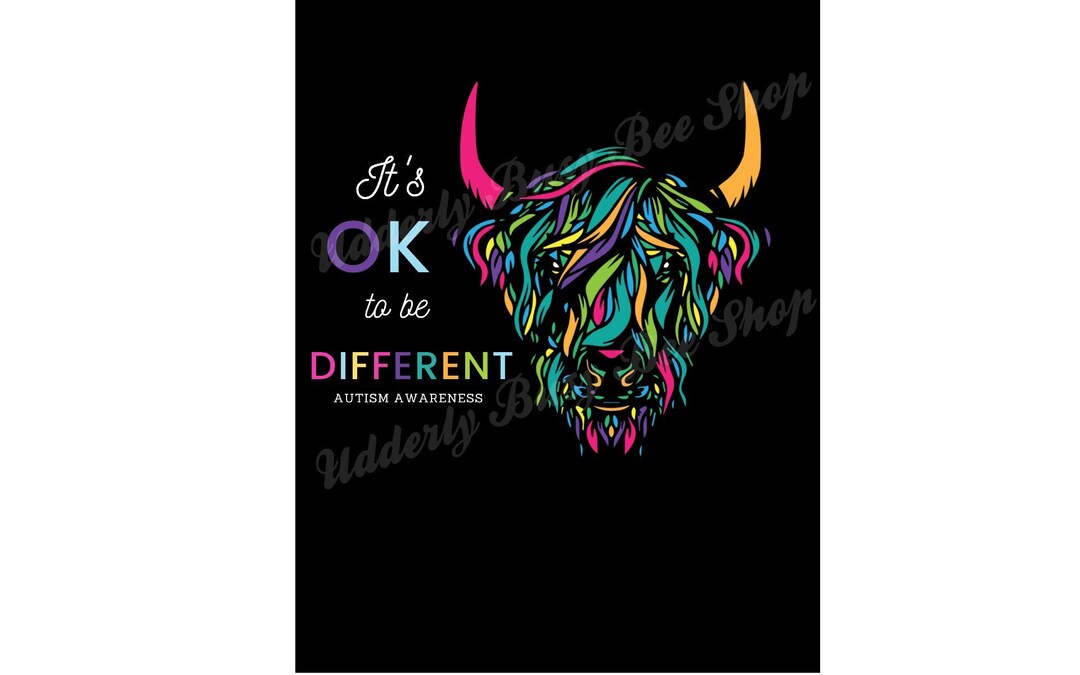 Autism Awareness Highland Cow - Etsy