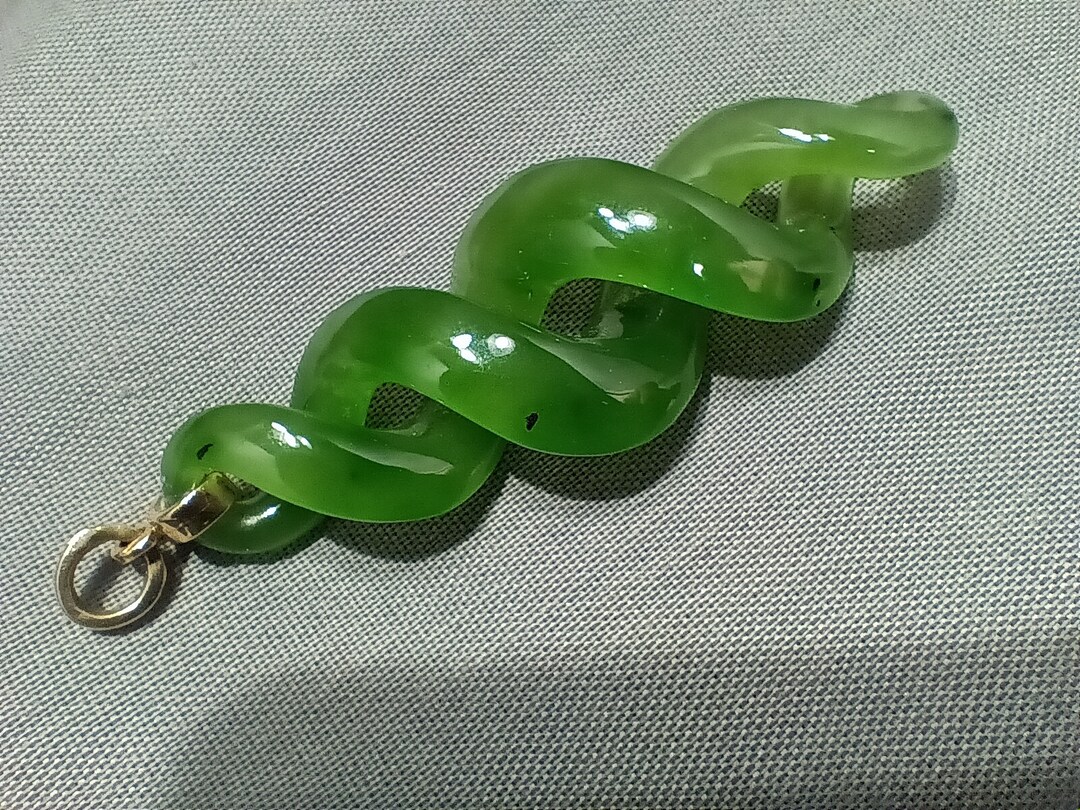 Pendant Jade 14k Jadeite Infinity Shape Carving Gorgeous High Quality ...