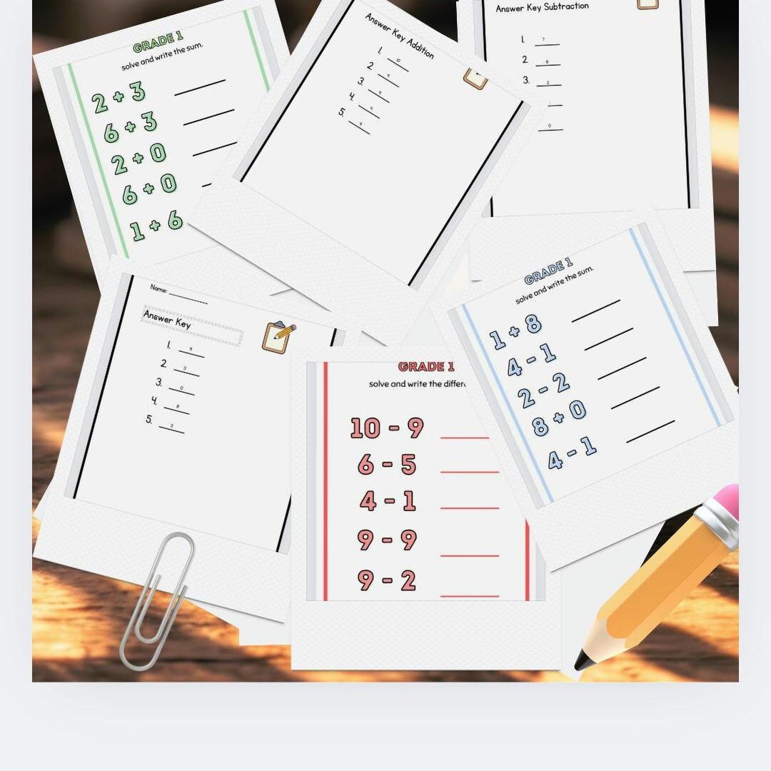 Grade 1 Math Worksheets Mega Bundle • 750 Addition, Subtraction, Mixed ...