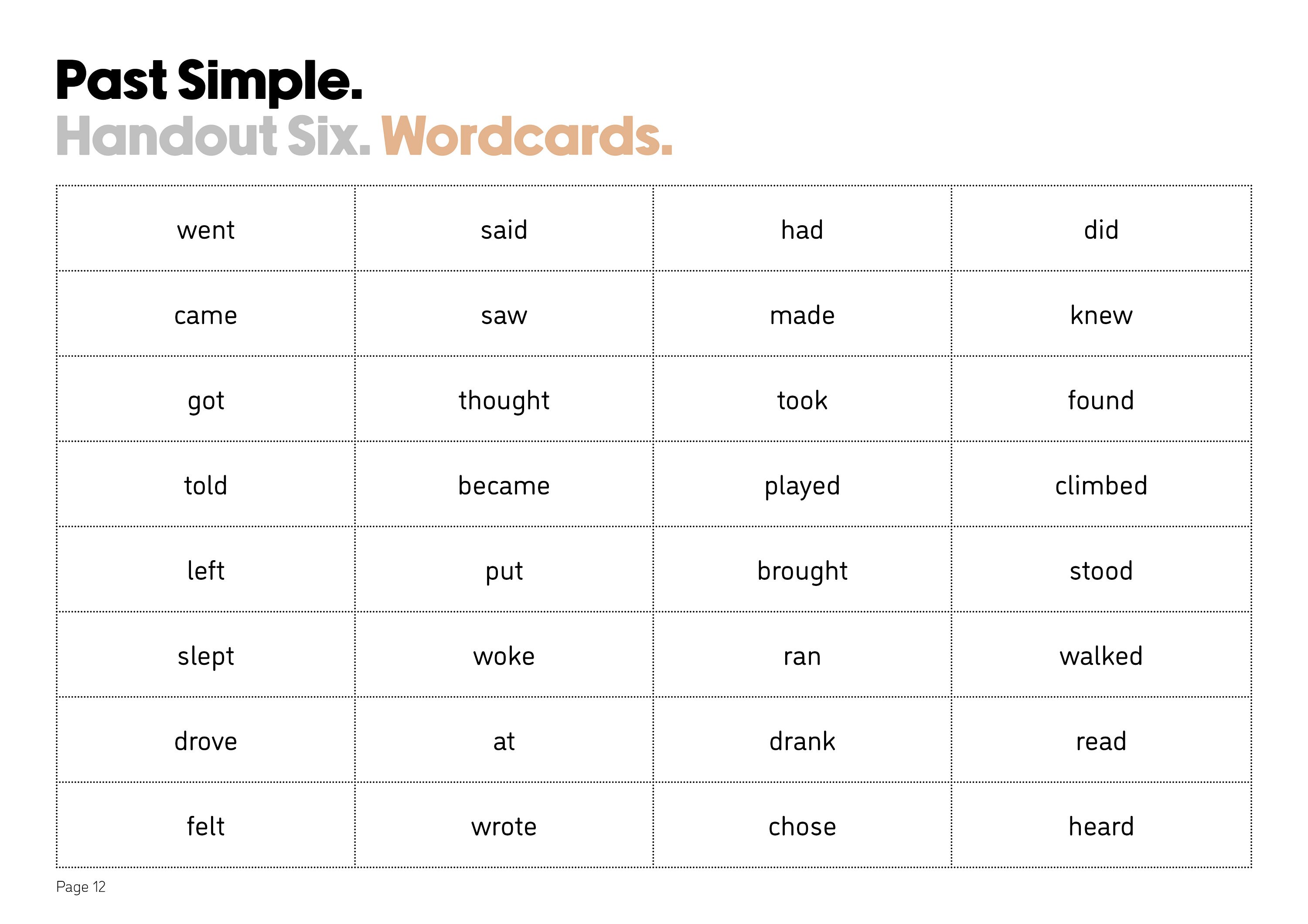 Past Simple Tense Grammar Lesson - Etsy