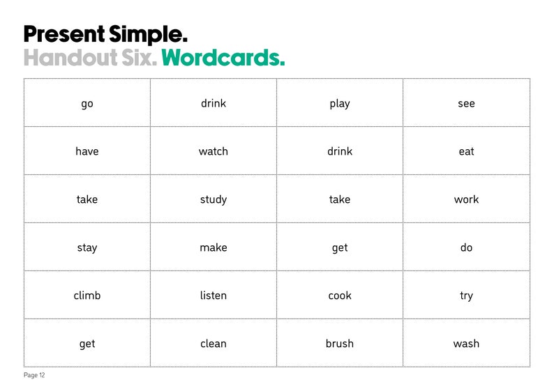 Present Simple Grammar Lesson - Etsy