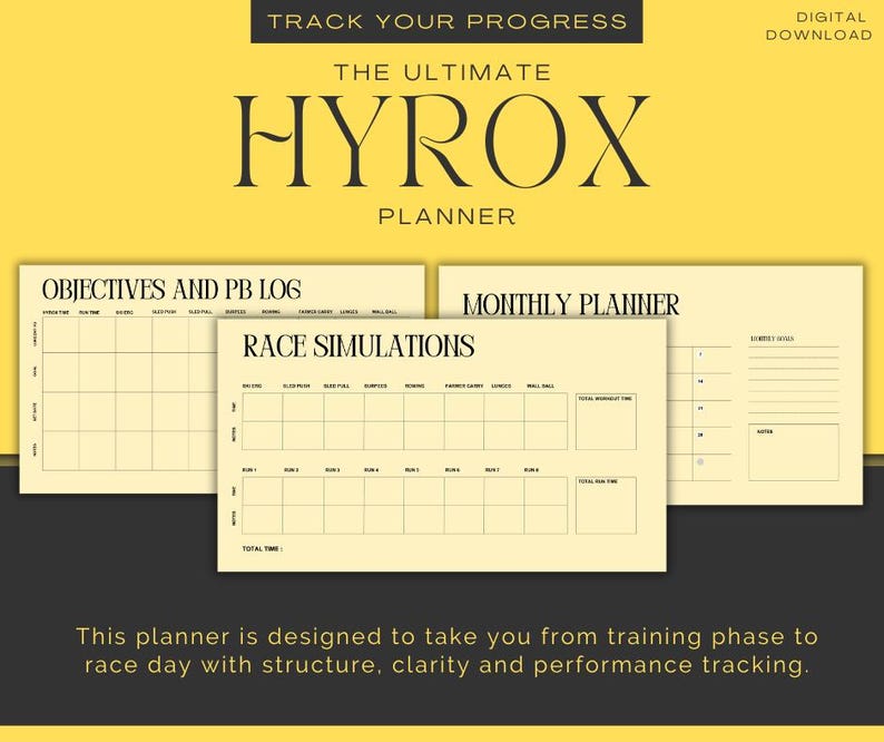 HYROX Training Planner | Printable and Fillable PDF | Race Prep ...