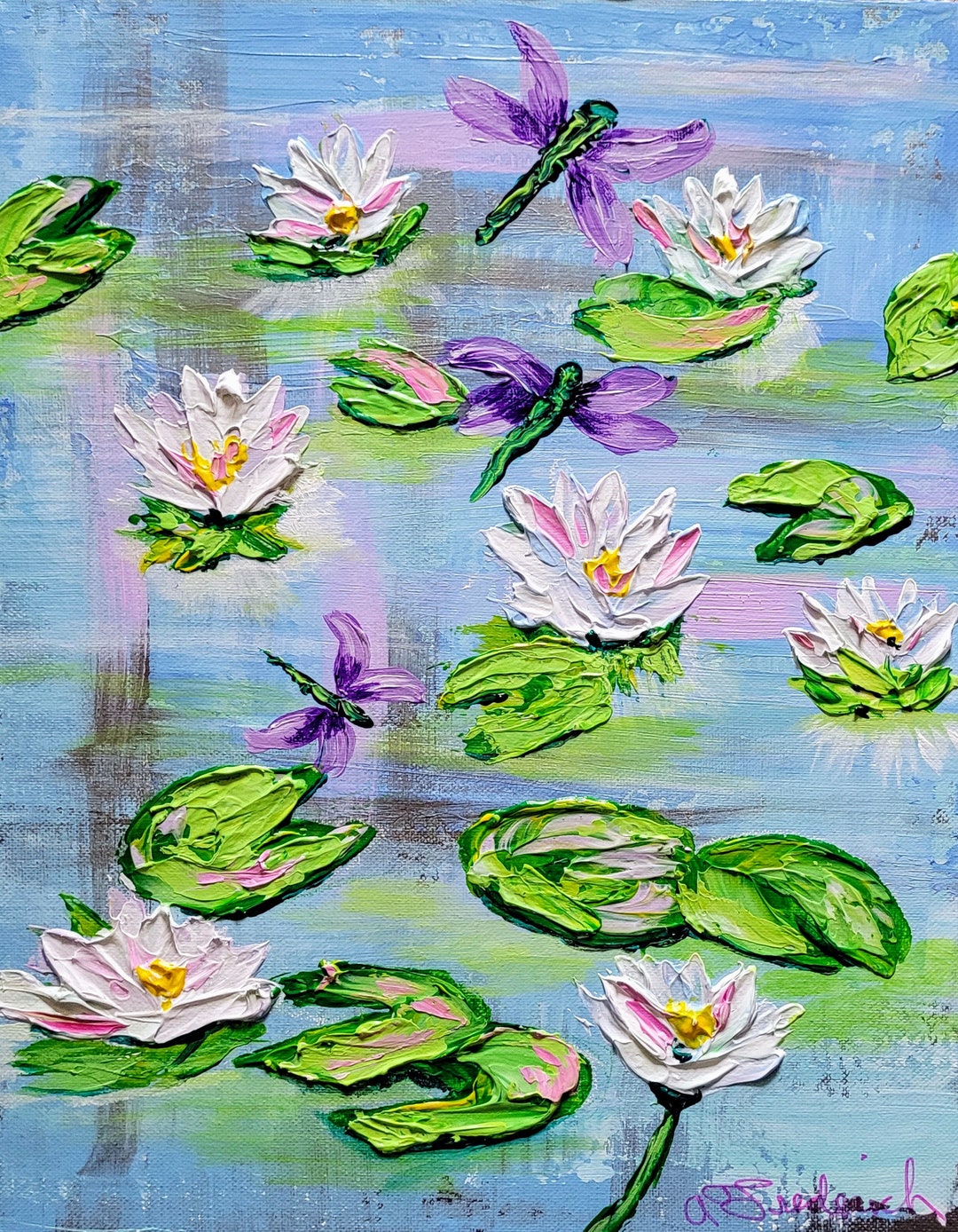 Dragonflies and Lilly Pads - Etsy