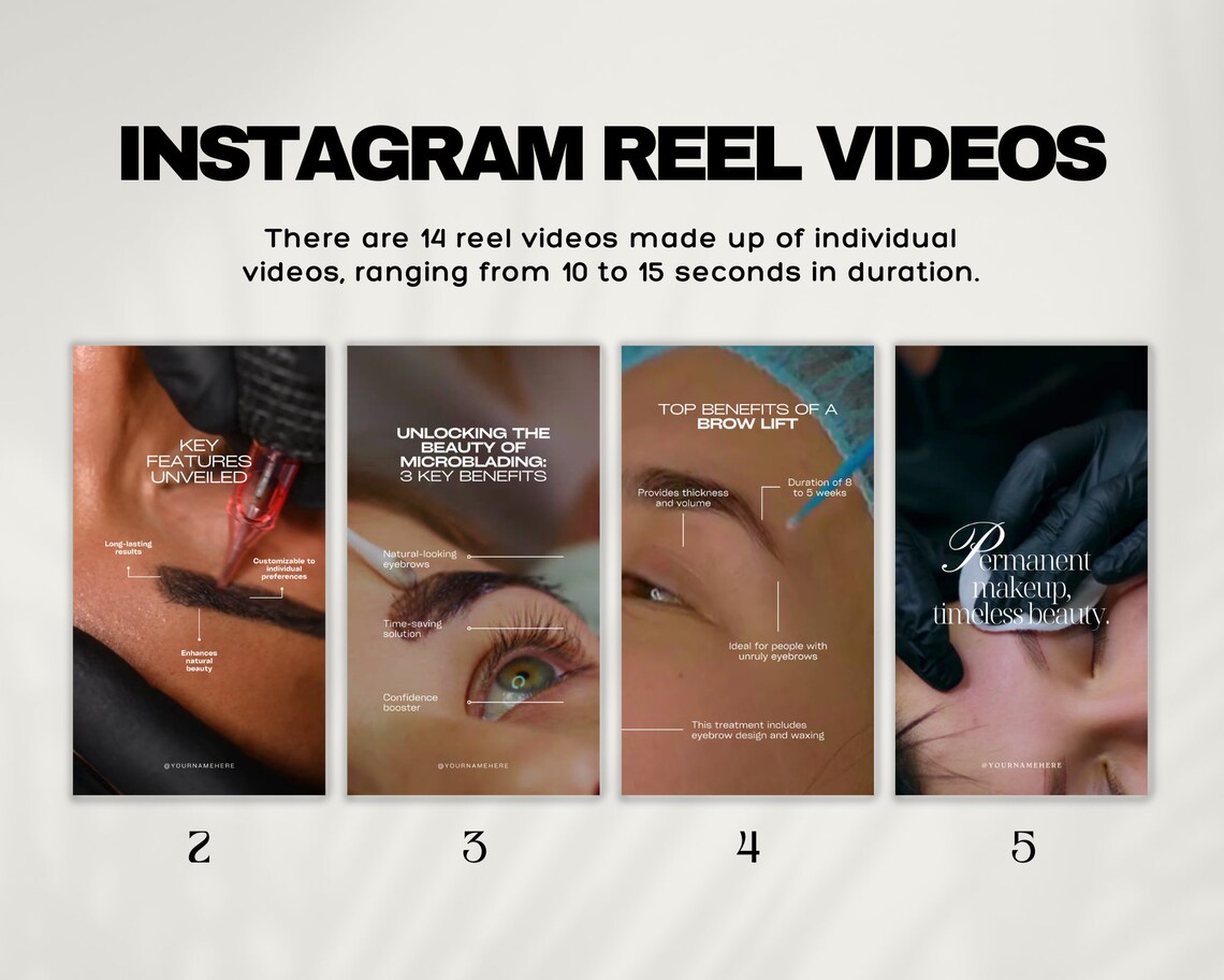 Permanent Makeup Instagram Video Reel Templates | Aesthetic PMU Artist ...