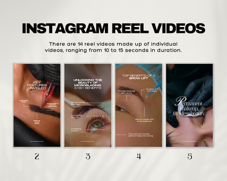 Permanent Makeup Instagram Video Reel Templates | Aesthetic PMU Artist ...