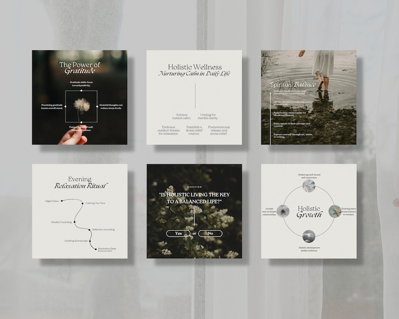 Holistic Coach Aesthetic Instagram Template, Health and Wellness Post ...