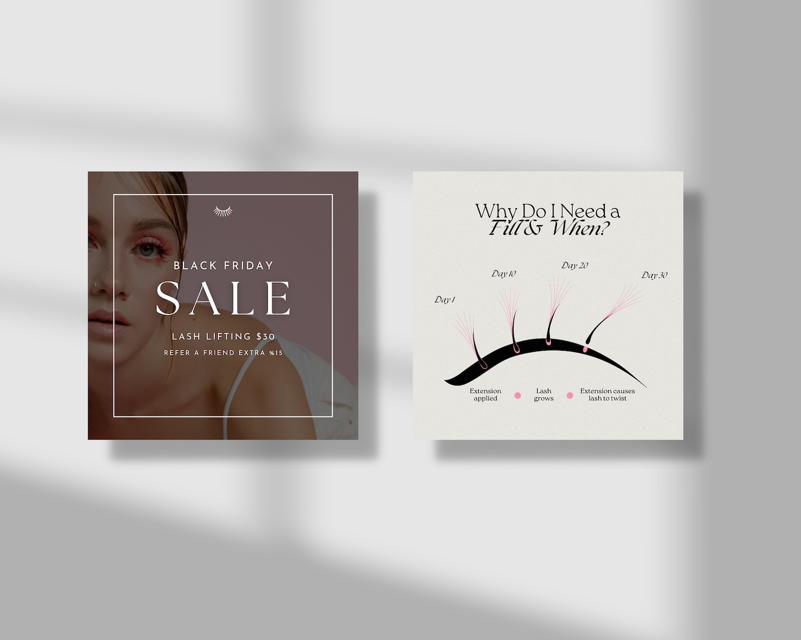 Lash Tech Luxury Instagram Post Templates, Lash Artist Branding, Lash ...