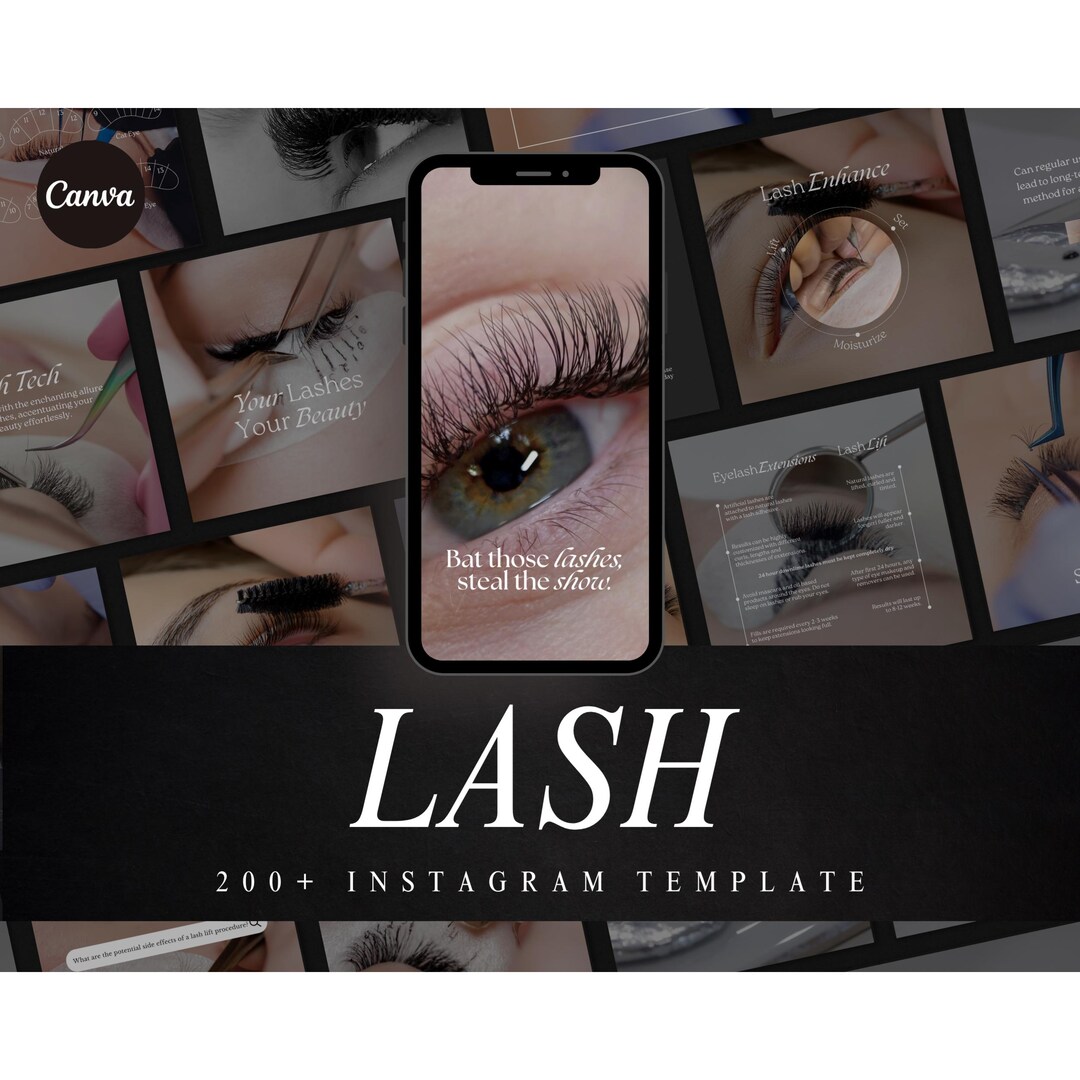 Lash Tech Luxury Instagram Post Templates, Lash Artist Branding, Lash ...