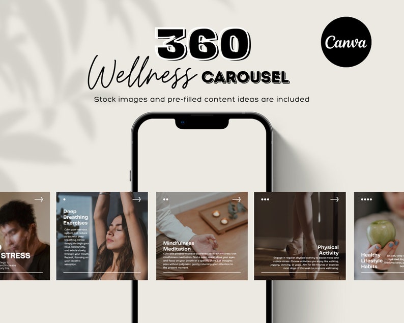 Health and Wellness Instagram Seamless Carousel Post Template - Etsy