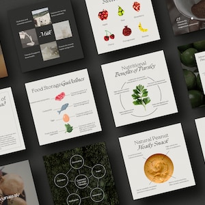 Nutrition Coach Aesthetic Instagram Post Templates, Dietician Social ...