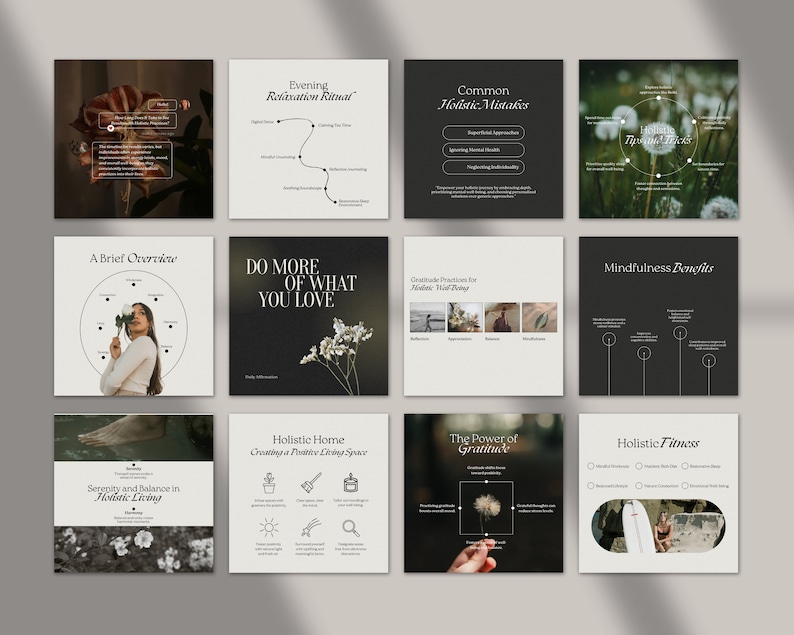 Holistic Coach Aesthetic Instagram Template, Health and Wellness Post ...