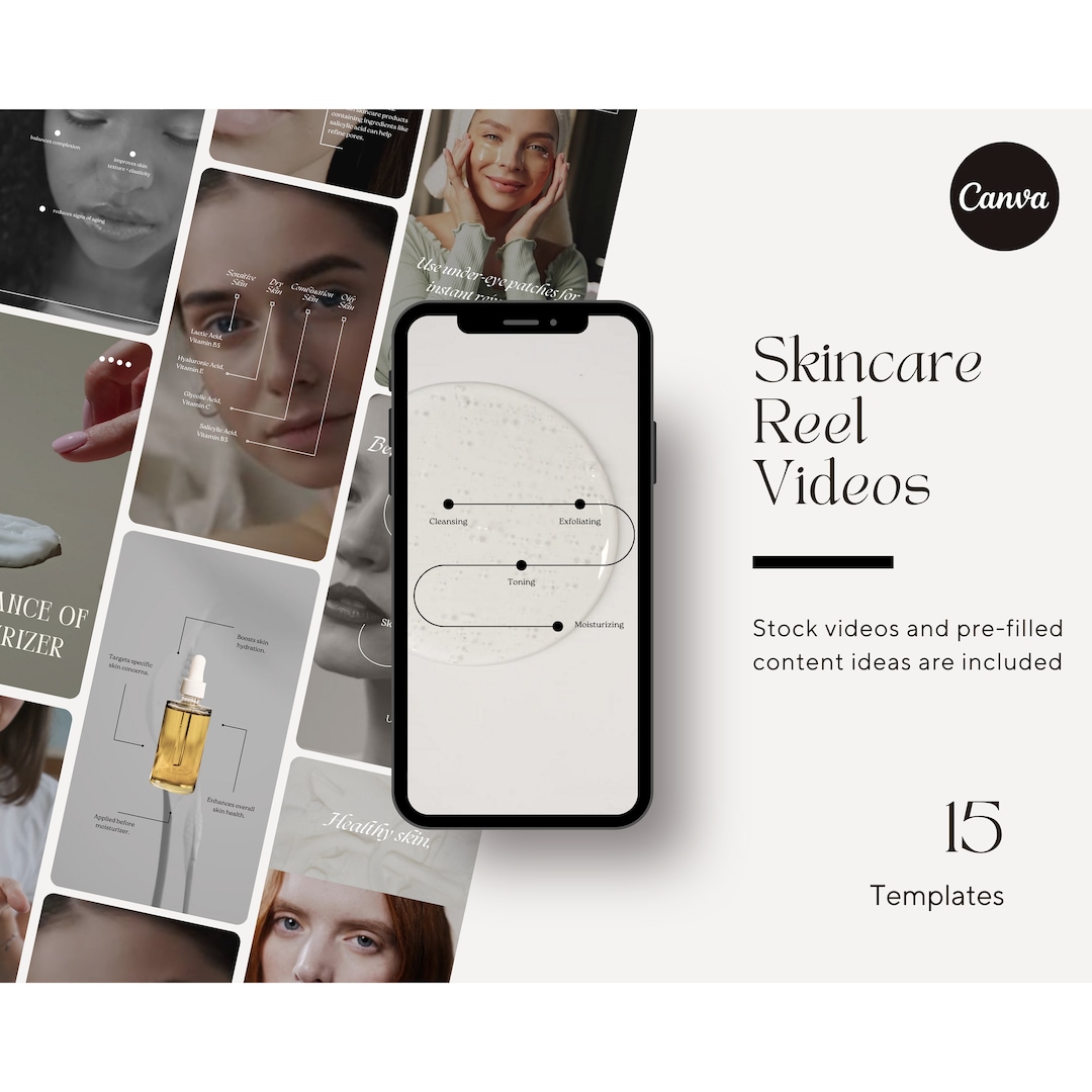 Skincare Instagram Reel Videos Template, Aesthetic Esthetician ...