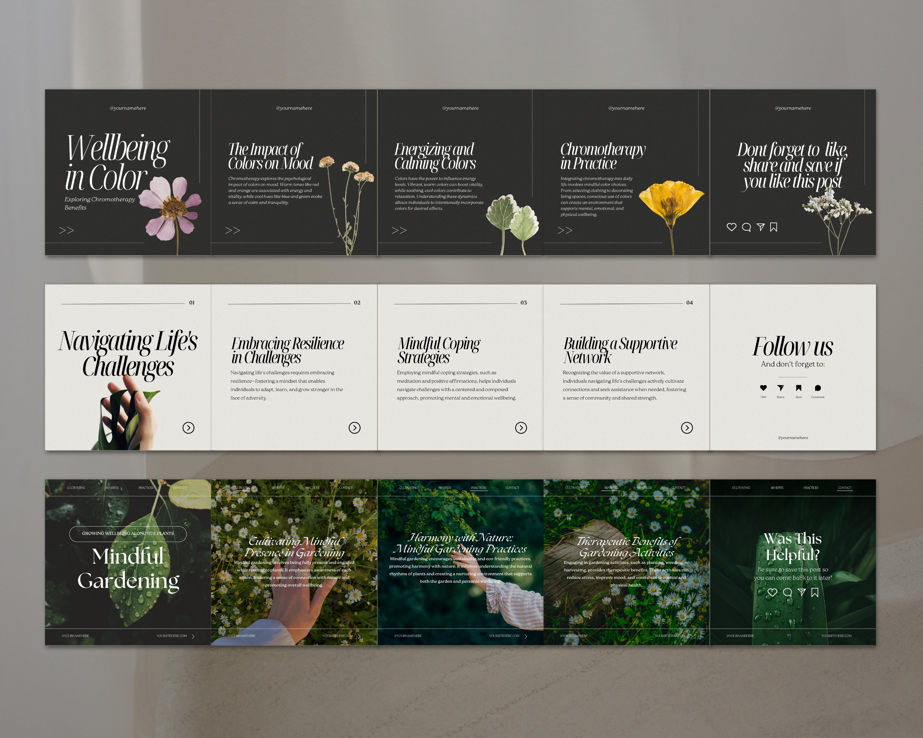 Wellbeing Coach Aesthetic Instagram Template, Health and Wellness Coach ...