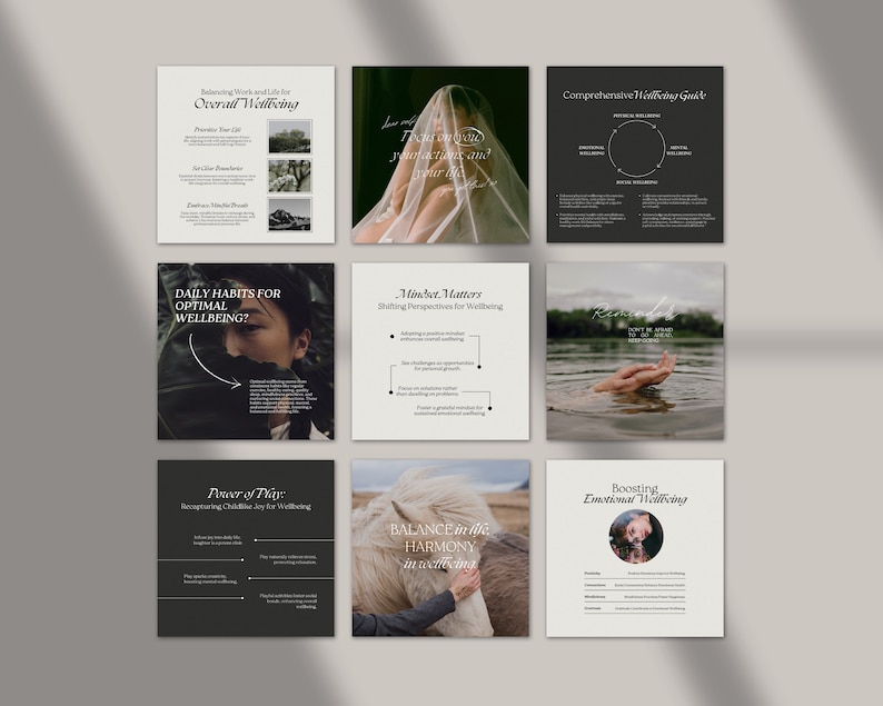 Wellbeing Coach Aesthetic Instagram Template, Health and Wellness Coach ...